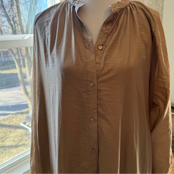 Mango | Dresses | Mango Tan Buttonup Dress | Poshmark